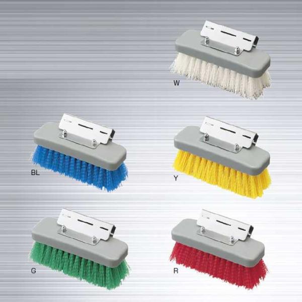 高温滅菌と薬品消毒に耐えうるHGシリーズHGワンタッチ ブラシHGフリーハンドル EX SUSに取り付け可能なデッキブラシ。また、従来品に比べ毛が抜けにくくなっています。・高圧蒸気滅菌対応・薬品消毒対応材質：甲：PP、毛：PP、ジョイント：...