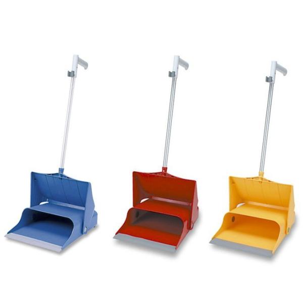 ちりとり重量(g)：740サイズ(cm)：幅27、高さ(起立時79,使用時70)材質:PP樹脂、アルミ使用後はホーキをセットして保管できます。