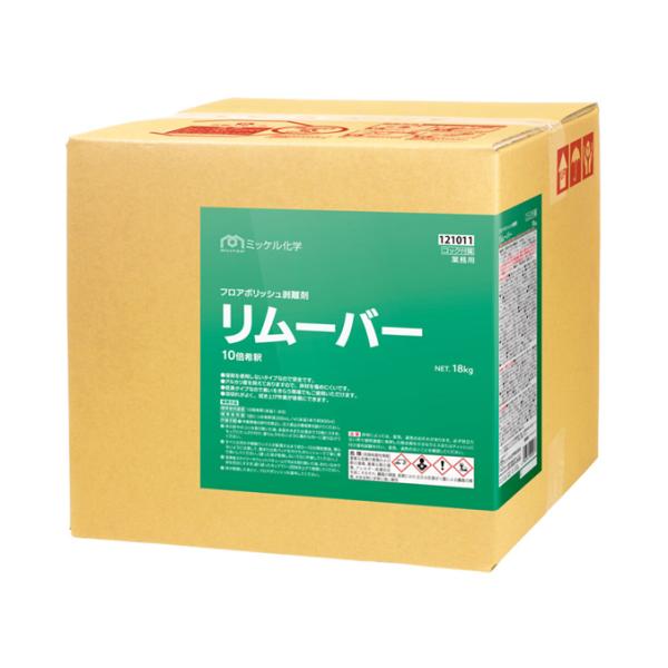 半樹脂タイプや、アクリル系の軽度皮膜に最適なフロアポリッシュはくり剤です。 優れた低臭性、低発泡性と強力なはくり力を、低コストで実現します。■容量：18kg■液性：アルカリ性■標準希釈倍率：10倍■標準使用量：約900m2/缶