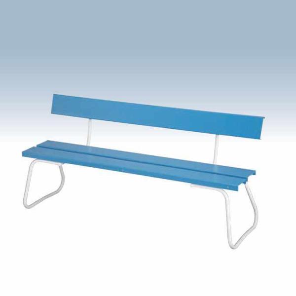 再生樹脂を利用したリサイクル仕様のベンチ。公園・テニスコートなどの屋外での使用にも適しています。樹脂ベンチ背付ECO YB-94Z-PC●材質 背・座部：再生PVC95％、アクリル樹脂5％、フレーム：スチールパイプメラミン焼付●サイズ：幅1...