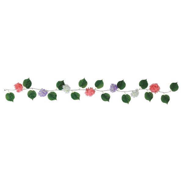 【素材】ポリエステル【サイズ】長さ180cm　　　　　花径：約9cm【入数】3本<検索キーワード>夏 初夏 梅雨 店舗 施設 屋内 屋外 イベント あじさい 飾り 飾り付け 装飾品 インテリア 天井 吊り飾り ディスプレイ 販促...