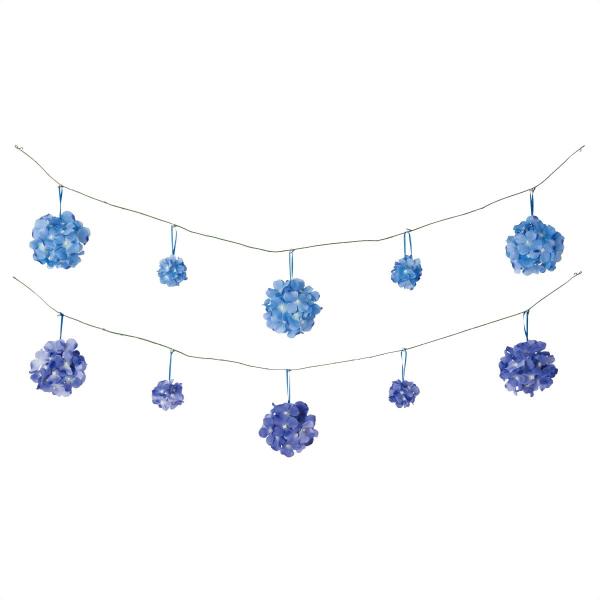 【素材】ポリエステル・ポリエチレン【サイズ】長さ120cm　　　　　花径：8.5〜16cm【入数】1本<検索キーワード>夏 初夏 梅雨 店舗 施設 屋内 屋外 イベント あじさい 飾り 飾り付け 装飾品 インテリア 天井 吊り飾...
