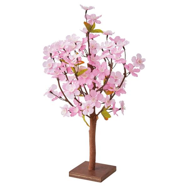 【素材】ポリエステル・スチール　　　　幹：天然木　　　　ベース：木製【サイズ】幅28×奥行28×高さ40cm　　　　　ベース：8cm角【入数】1台【特記事項】室内仕様〜商品の説明〜卓上の立ち木でお客様をお出迎え。 春の訪れを感じさせる華やか...