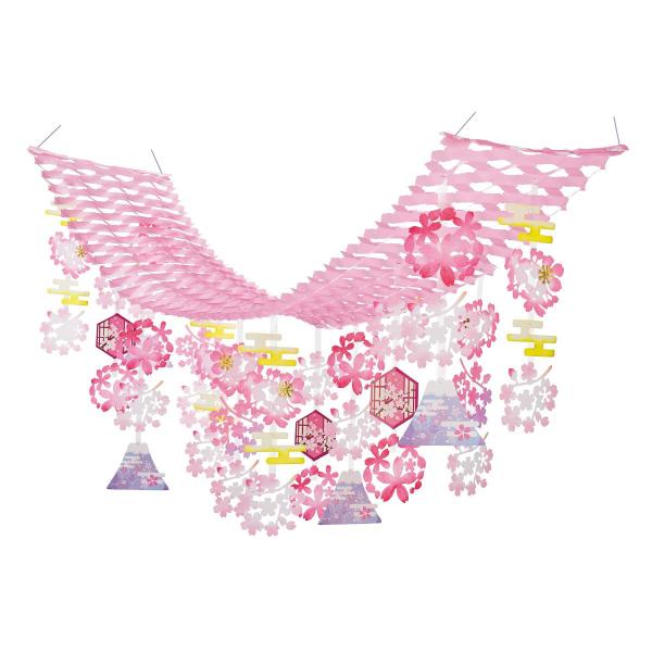 【素材】ポリプロピレン・不織布・紙・塩化ビニル【サイズ】幅45×高さ45×長さ180cm【入数】1枚【特記事項】ひも付き<検索キーボード>春 桜 さくら 店舗 施設 屋内 屋外 イベント 飾り 飾り付け 装飾品 インテリア 天井...