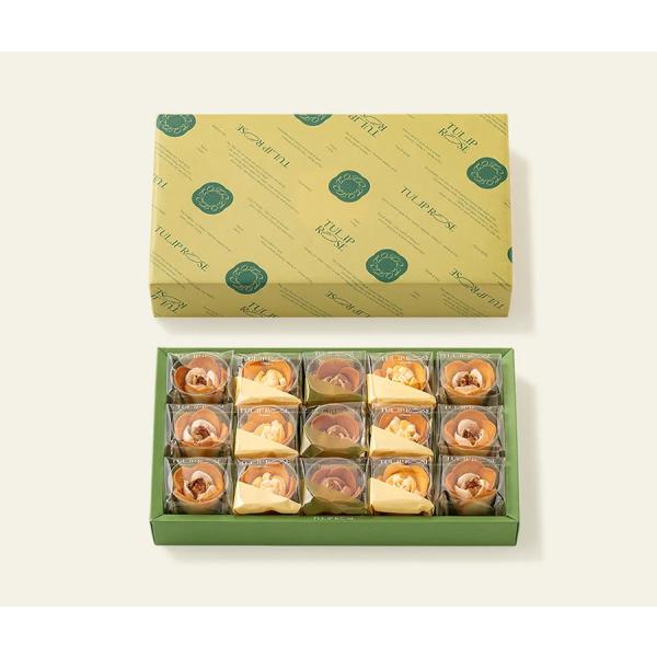 商品情報商品名 チューリップローズ (15個入)内容量チューリップローズ バター×6個チューリップローズ チーズ×6個チューリップローズ アップルバターキャラメル×3個保存方法 直射日光・高温多湿を避け、常温で保存して下さい。賞味期間 製造...