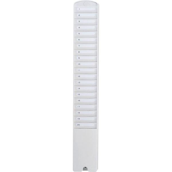 【商品概要】出し入れしやすいタイムカード専用ラックです。場所を取らない、壁掛けタイプ仕様/20人用質量/0.4ｋｇW10.1×D3.2×H68.3cm樹脂製【商品説明】説明●タイムカード用カードラック●20枚差し【商品詳細】ブランド：アマノ...