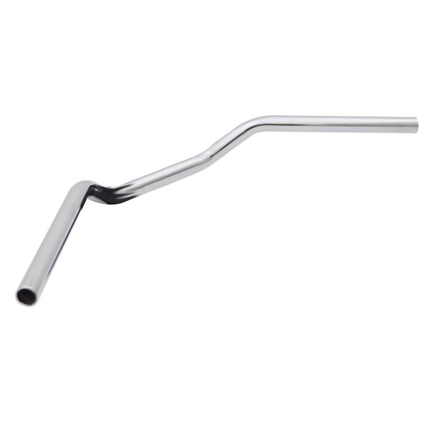 【商品概要】適合車種:汎用　外径φ22,2mm 内径φ18mm肉厚2mm素材：スチール製（STKM13A）カラー：クロームメッキ全幅605mm/全高75mm/内入角度40°/プルバック幅190mm/前倒角度55°/クランプ有効幅110mmス...