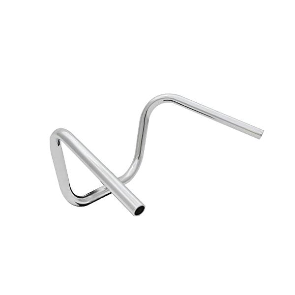 【商品概要】適合車種:汎用　外径φ22,2mm 内径φ18mm肉厚2mm素材：スチール製（STKM13A）カラー：クロームメッキ全幅430mm/全高210mm/内入角度75°/プルバック幅210mm/前倒角度100°/クランプ有効幅140m...