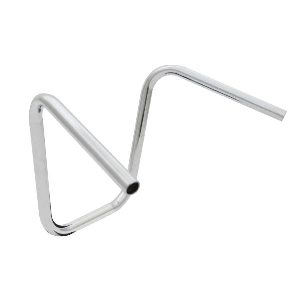 【商品概要】適合車種:汎用　外径φ22,2mm 内径φ18mm肉厚2mm素材：スチール製（STKM13A）カラー：クロームメッキ全幅430mm/全高300mm/内入角度75°/プルバック幅210mm/前倒角度100°/クランプ有効幅140m...