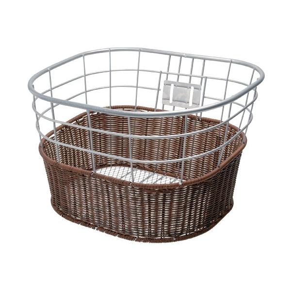 【商品概要】英語名：BKT063 Rattan Basketカラー:シルバースチール+ビニール前後幅A:330mm、横幅A:390mm前後幅B:270mm、横幅B:325mm高さ:255mm1.4kg【商品説明】雨に濡れても大丈夫な籐風ビニ...