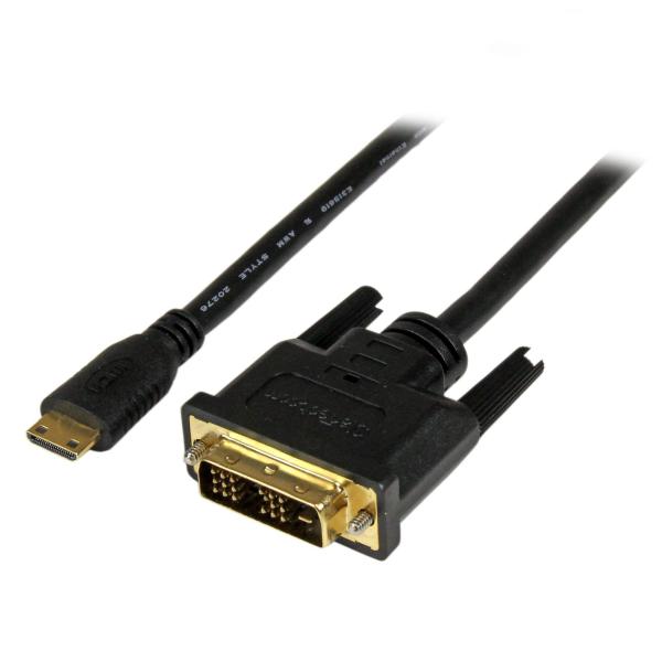 【商品概要】ミニHDMI - DVI：ミニHDMI オス - DVI-D（19ピン）オス変換ケーブル（1m）。フルHD 1920x1200p 60Hz/1080p、シングルリンク、 3.9 Gbps帯域、24 Bpp（RGB）色深度高耐久性...