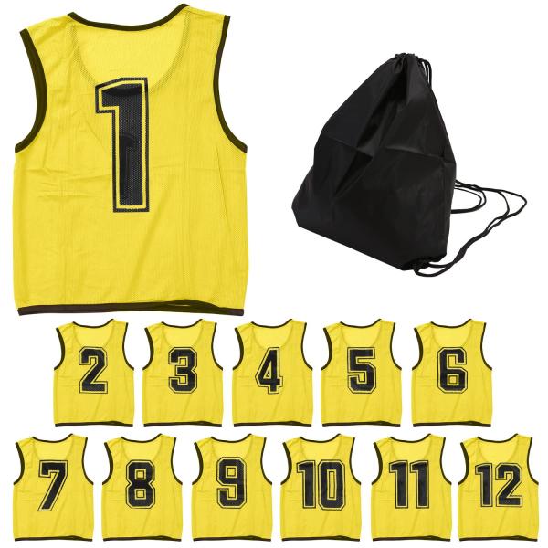 【商品概要】【番号入りビブス】グループ分けに使うナンバー入りのビブスです。サッカー バスケ バレーボール サークル 地域活動（自治体、PTA）などに便利です。※前後に番号が入っております。【サイズ】大人用と子供用の2サイズ展開しております。...