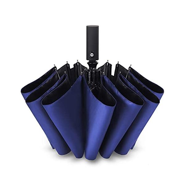 【商品概要】抜群な耐風性：丈夫な12本の傘骨を採用して、作られた丈夫な折りたたみ傘は、高い耐風性を持ち、超強風下で反転させても元の位置に戻すことができ、折れたり曲がったりする心配はありません。防雨と日除け：超高密度防水素材を採用しており、疎...