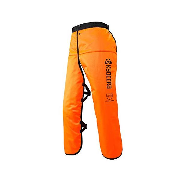 【商品概要】用途:チェンソー使用時の下半身の防護特徴:チェンソーの刃が当たると、繊維の束が引き出されて駆動軸に巻き付き回転が止まるサイズ:フリーサイズ、色:オレンジ蛍光色防護繊維:規格 Class1(20m/s)、ワンタッチバックル付(ウエ...