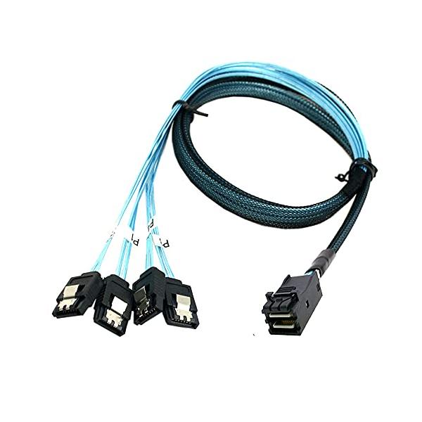 【商品概要】NFHK ミニSAS SFF-8643ターゲット4 SATA 7ピン??ホストハードディスクデータRAIDケーブルHDMini-SASケーブル構成SAS2.1規格でHDMini-SAS（SFF-8643）と呼ばれる高密度（HD）...