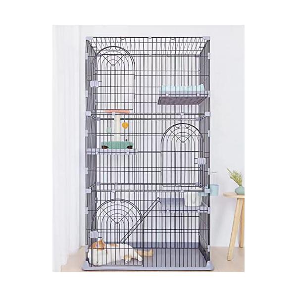 【商品概要】本体外寸サイズ（幅X奥行X高さ）：84×61×164cm内寸サイズ（幅X奥行X高さ）：76×53.5×162cm入口サイズ（幅×縦）：1段目40×44.5cm　 2.3段目30×41cm （順番変更可能）適用ペット種類：8kg ...