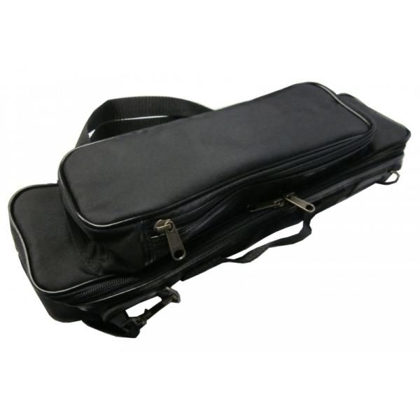 ■フルート（Ｃ管用）とピッコロのＷケースカバー■材質はナイロン材（内面ムートン）■ショルダーベルト付■カラー：ブラック