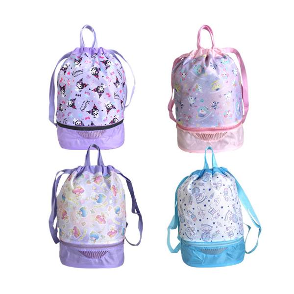 【送料無料】リュックタイプのお子様用プールバッグ上下2層式のリュックタイプで持ち物の整理がしやすくプールや海などのレジャーやキャンプなど大活躍してくれるプールバックです。■サイズ　約H370×W245×D190mm■素材　ポリエステル2層 ...