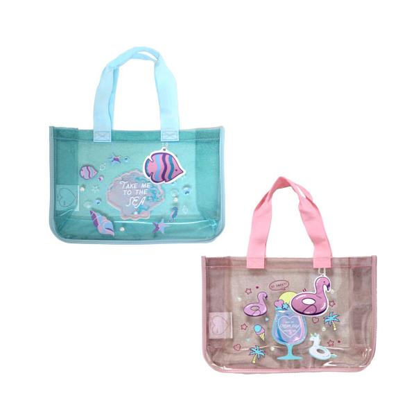 【送料無料】■サイズ：H255×W370×D120mm■素材：PVC新学期 入園 入学 プール手提げ袋 手提げバッグ プールバック プールバッグ 水遊び ビニールバッグ