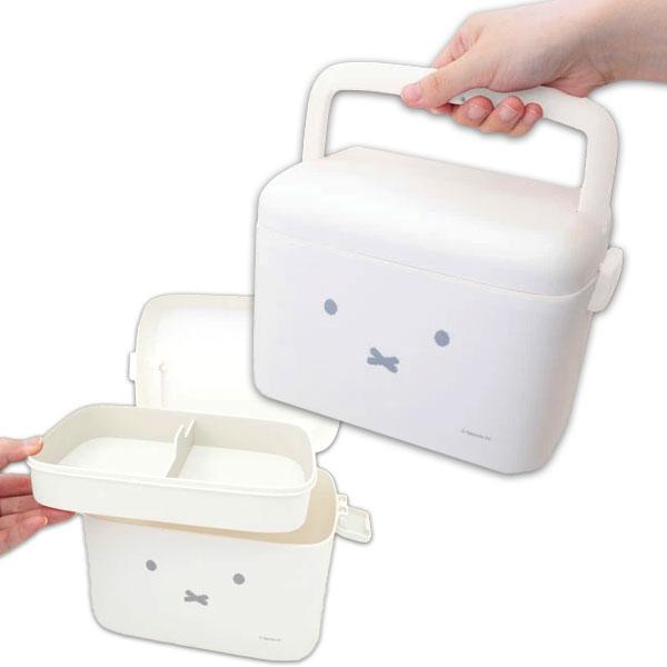 【送料無料】大人気のMiffyシリーズから、仕切り付き収納ケースが登場！救急箱や裁縫箱、工具箱やメイクボックスなど使い方いろいろな可愛い収納グッズです。Miffy中仕切り付き収納ケース材質　ポリプロピレン樹脂サイズ　約幅23.5×奥行16×...