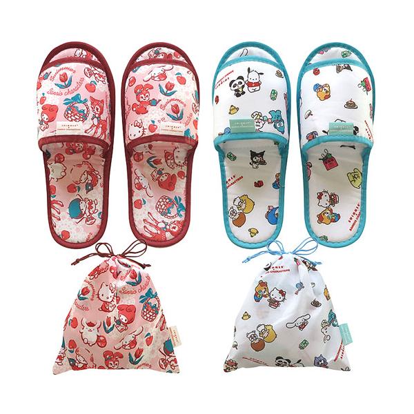 サンリオ×SWIMMER(スイマー)のコラボデザイン。可愛い折りたたみスリッパです。