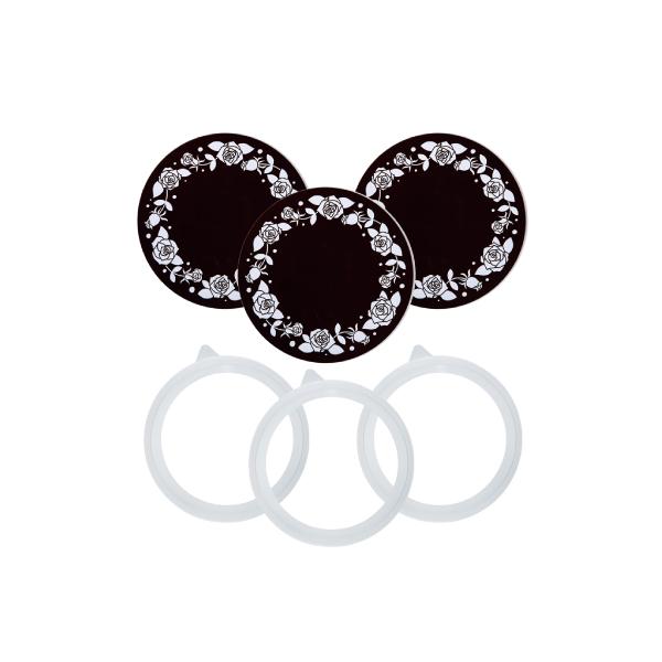 【送料無料】IHクッキングヒーターの汚れを防止するガラス製のカバーです。かわいいデザインがキッチンをおしゃれに演出します。直径22cmの円形プレートにぴったりのサイズ設計！（約内径22cm、約外径24cm）「シリコーンリング」を敷けば、滑り...