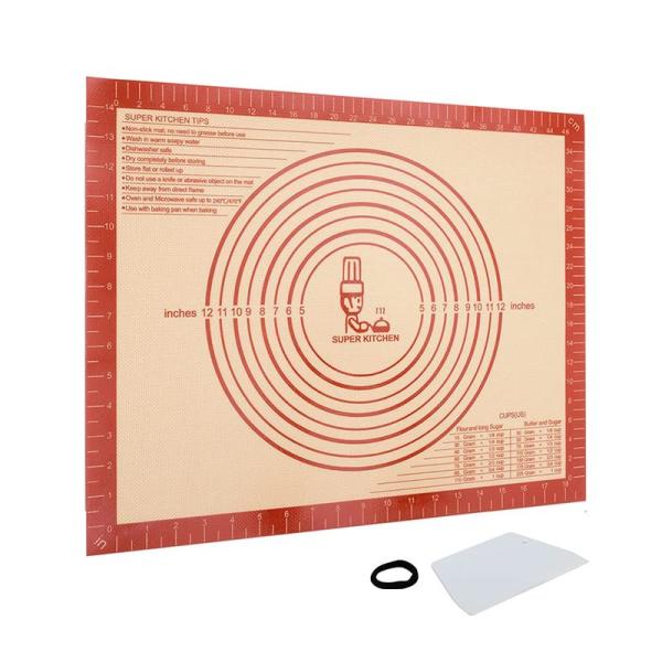 【商品名】　大きいサイズクッキングマット 食品級シリコーン 製菓マット 目盛り付き 50×40cm キッチン パン/クッキー/ピザ ベーキングマット 調 【商品説明】　・【SUPER KITCHEN】：この高品質のマットは3年以上使用するこ...