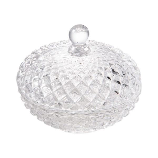 【商品名】　青山硝子 ガラス 蓋付き 小鉢 保存容器 蓋物 キャニスター (蓋付) 11cm ヴァルカン AMG-CA-P703 【商品説明】　・商品サイズ:約11×9.2cm・商品重量:0.43kg・生産国:中国・素材:ガラス 【サイズ】...