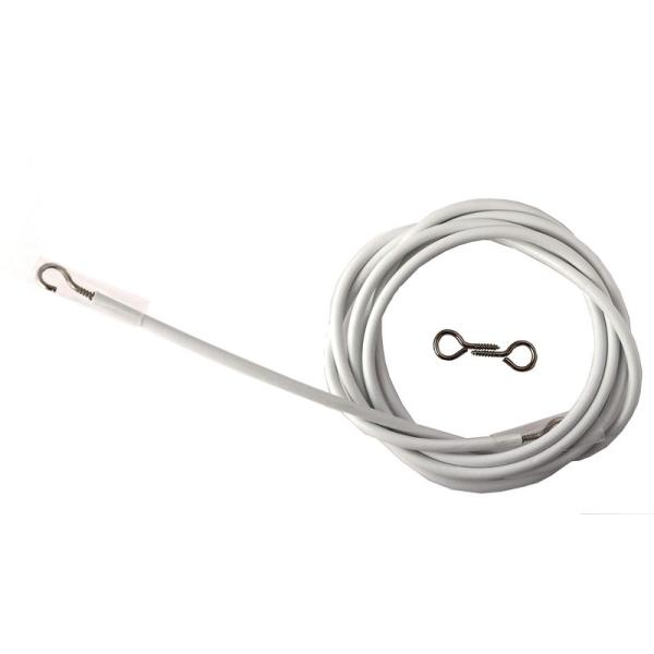 【商品名】　紐カーテンレール カーテンロット 紐カーテン 白色（270?） 【商品説明】　・ワイヤーロット　白色　材質：鋼線塩ビコーティング　Lサイズ：270cm　Mサイズ：180cm 【サイズ】　高さ : 2.20 cm　横幅 : 10....