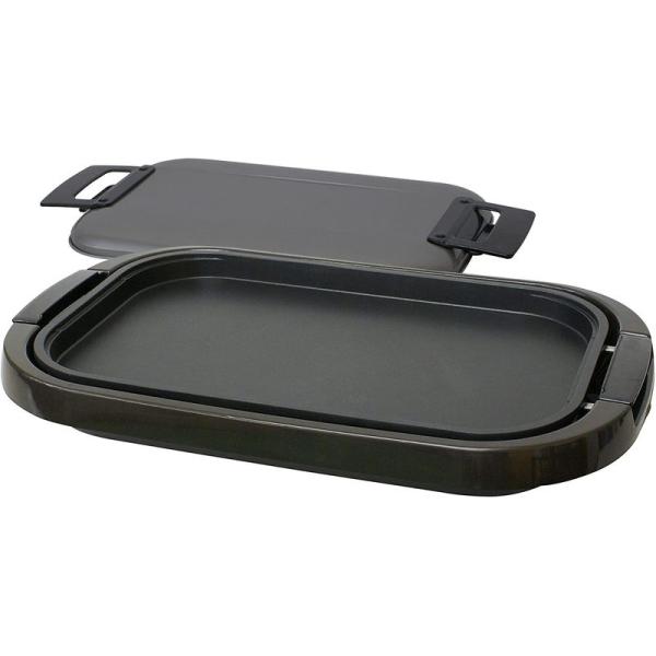 【商品名】　山善 ホットプレート 大型 ワイド お手入れ簡単 フッ素加工 着脱式プレート ワンタッチ操作 蓋付き ブラウン YHE-B132(T) 【商品説明】　・【お手入れ】プレートはもちろん、ヒーターセットも着脱式で分解できるので、汚れ...