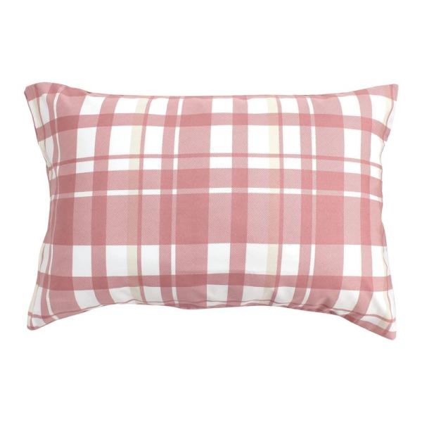 【商品名】　メリーナイト 枕カバー 「マドラスチェック」 ピンク 約43×63cm ファスナー式 まくらが入れやすい 洗える 速乾 シワになりにくい F 【商品説明】　・枕が出し入れやすいファスナー式・素材:ポリエステル100％・裏表なく使...