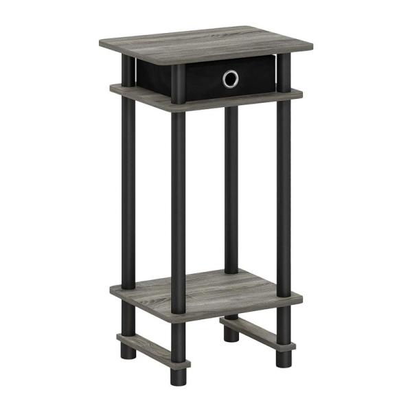 【商品名】　フリノ(Furinno) ターンNチューブ サイドテーブル フレンチオークグレー/ブラック/ブラック トールタイプ 日本正規輸入品 【商品説明】　・Assembly made easy with clear step by st...