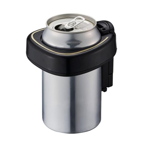 【商品名】　クリーミー泡 ドウシシャ ビアサーバー 絹泡 直飲みタイプ 缶ビール用 家庭用 超音波式 電池式（単四形2本） ブラック 【商品説明】　・上からかぶせるように本体を取り付け。超音波で生み出されるクリーミー泡が発生。折りたたみ可能...