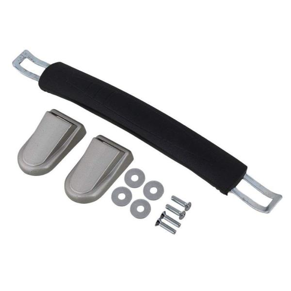 【商品名】　Diystyle スーツケースのハンドル 旅行の箱グリップ キャリーボックス補修用 スーツケース修理 交換代用品 取替え ネジ付き ブラック 【商品説明】　・プレミアム素材：亜鉛合金、PVC、鋼板などの高品質の素材でできており、...