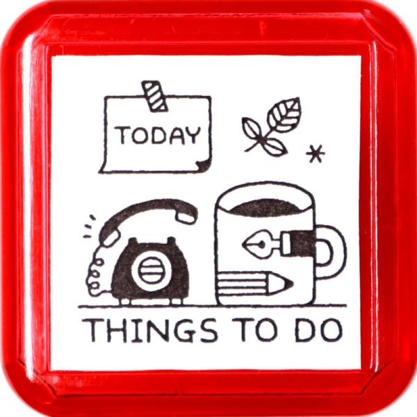 【商品名】　サンビー eric スタンプ 浸透印 THINGS TO DO eric-stamp-06 【商品説明】　・【インク色】黒・【スタンプ柄】THINGS TO DO・【仕様】浸透印タイプ(スタンプ台不要)・【印面サイズ】21×21...