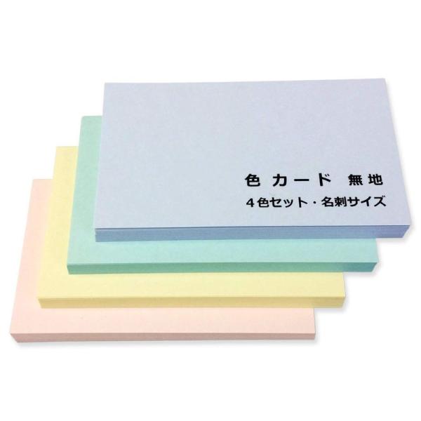 【商品名】　ペーパーエントランス メッセージ カード 名刺 台紙 200枚 無地 ラベル タグ パステルカラー 55058 【商品説明】　・寸法：名刺サイズ(55?×91?)・数量：200枚入(25枚×4色)・筆記・印刷適正：水性ペン、油性...
