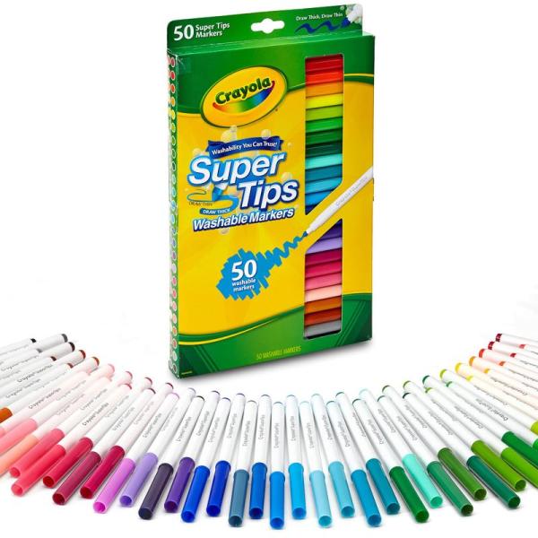 【商品名】　クレヨラ (Crayola) マーカー 水で落とせる マーカーペン 50色 Super Tips 正規品 585050 【商品説明】　・【こんな方に適する】洗い流せるマーカーで、子供たちにのびのび自由にお絵かきを楽しんでほしい方...