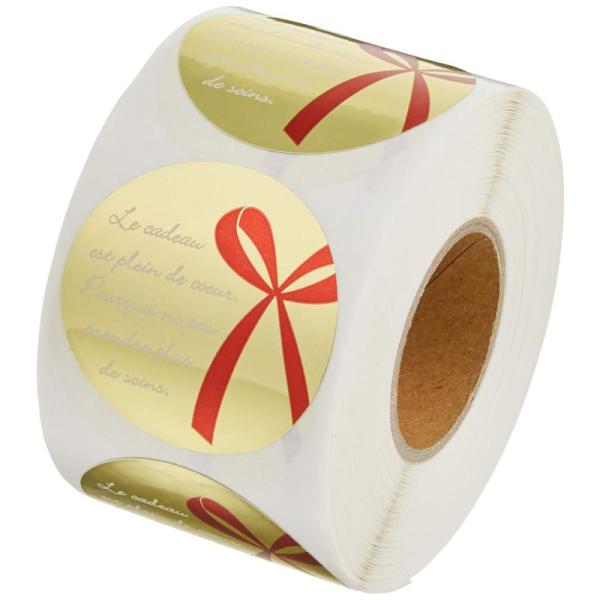 【商品名】　ギフトシール チェック ゴールド ロール仕様 (500枚) CHE-2RS 【商品説明】　・サイズ:幅35×高さ35mm・デザイン中の欧文訳 Le cadeau n'a pas une grande signification;...