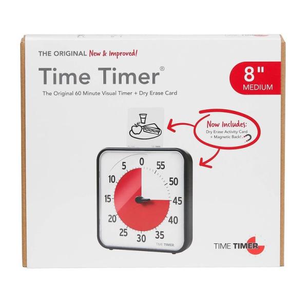 【商品名】　タイムタイマー(TIME TIMER) 勉強タイマー19cm 60分 学習アラーム TT08B-W 【商品説明】　 【サイズ】　高さ : 5.08 cm　横幅 : 20.32 cm　奥行 : 23.62 cm　重量 : 570....