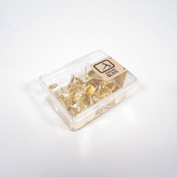 【商品名】　ベロス ザ・ロング画鋲 SL-105 ゴールド 40本 【商品説明】　・【仕様】ロングタイプの画鋲・【入数】40本入り・【本体サイズ】Φ11×13mm/本・【針長】13mm 【サイズ】　高さ : 2.80 cm　横幅 : 7.1...