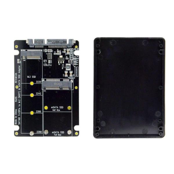 【商品名】　NFHK 2 in 1 コンボ M.2 NGFF B-Key &amp; mSATA SSD - SATA 3.0 アダプター コンバーター ケース 【商品説明】　・2イン1コンボM.2 NGFF B-key &amp; mSA...