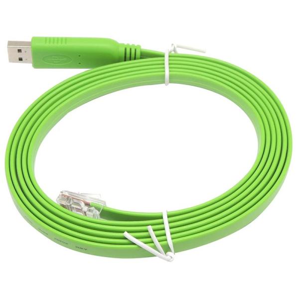 【商品名】　KAUMO CONSOLE(RJ45) USB変換 コンソールケーブル (グリーン 2.0m FTDIチップ) 【商品説明】　・FTDI社製チップ（FT232R）を使用しており、多くのOSにインストール済みのドライバで動作します...