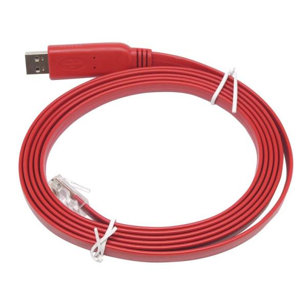 【商品名】　KAUMO CONSOLE(RJ45) USB変換 コンソールケーブル (レッド 2.0m FTDIチップ) 【商品説明】　・FTDI社製チップ（FT232R）を使用しており、多くのOSにインストール済みのドライバで動作します。...