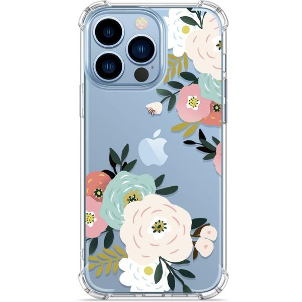 【商品名】　GVIEWIN iPhone13Pro ケース 花柄 耐衝撃 TPU ソフト スリム 滑り止め ワイヤレス充電対応 カメラ保護 可愛い アイ 【商品説明】　・【360°全面保護】柔らかいTPU素材で、脱着がとても簡単です、傷付き...