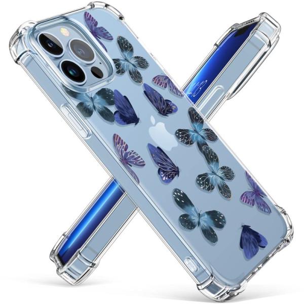 【商品名】　GVIEWIN iPhone13ProMax ケース 花柄 柔軟 透明TPU スリム 全面保護 黄変防止 アイホン13 Pro Max カバ 【商品説明】　・【360°全面保護】柔らかいTPU素材で、脱着がとても簡単です、傷付き...