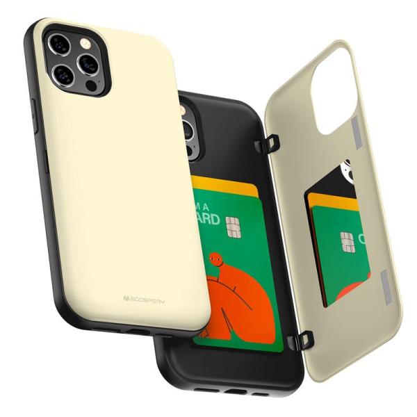 【商品名】　Goospery iPhone 12 Pro Max (6.7 inches) ケース 背面 カード 収納 マグネット式 バンパー カバー  【商品説明】　・【カード収納】 カード入れの部分は曲線に従った設計になっており、2枚の...