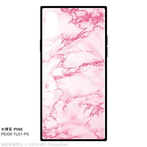 【商品名】　EYLE スクエア型 ケース TILE"MARBLE" for iPhone XS/X (大理石 PINK) 【商品説明】　・グリップ感のある側面TPU素材・スタイリッシュなスクエア型・ストラップホール付き・光沢のある背面ガラス...