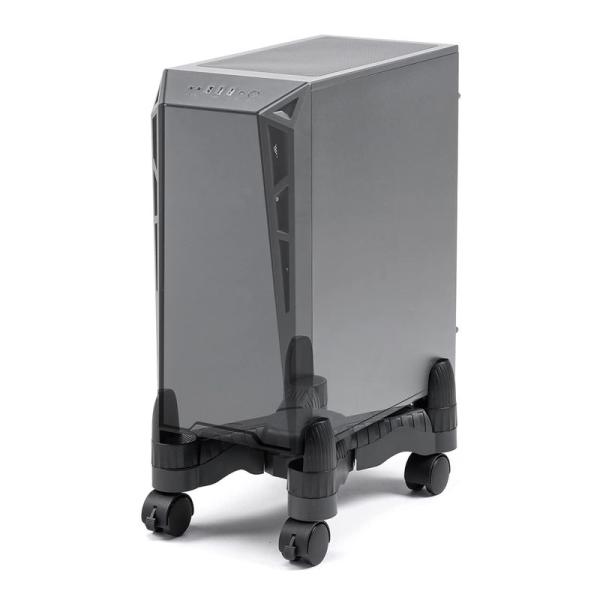 【商品名】　サンワダイレクト CPUスタンド デスクトップ用 キャスター付 ほこり対策 無段階調節 100-CPU001 【商品説明】　・4隅のサポートで、スタンドからのパソコン落下を防ぎます。サポートは360°動くので、パソコンにぴったり...