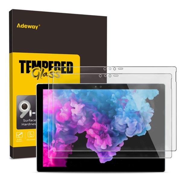 【商品名】　2枚入りAdeway Microsoft Surface Pro 6/5/4 ガラス保護フィルム 12.3inch 精度型9H硬度 高透過  【商品説明】　・☆[完璧なフィット感] カメラやセンサーの精密レーザーカット用のAde...