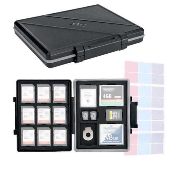 【商品名】　JJC 大容量 メモリーカードケース 9枚 SD SDHC SDXC カード + 30枚 MicroSD TF MSD カード + 2枚CF 【商品説明】　・【カードシール付き】カードやフラッシュドライブを整理して簡単に識別でき...
